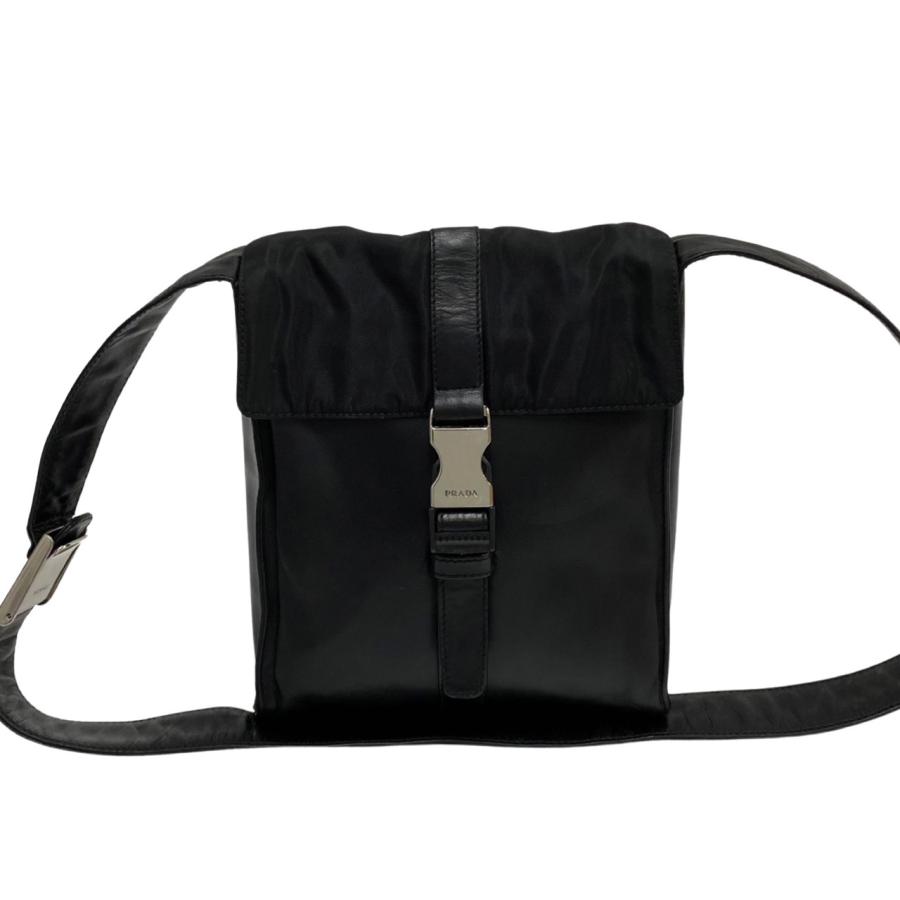 PRADA 極 美品 レア カード付 プラダ ロゴ レザー 本革 ナイロン ミニ ショルダーバッグ ポシェット サコッシュ ブラック 黒 02243 : Trip Vintage - 通販 ...