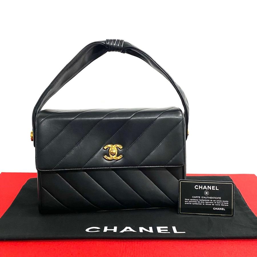 CHANEL 極 美品 カード シール有 2番台 シャネル ヴィンテージ ココマーク ラムスキン ハンドバッグ ワン ショルダーバッグ ...