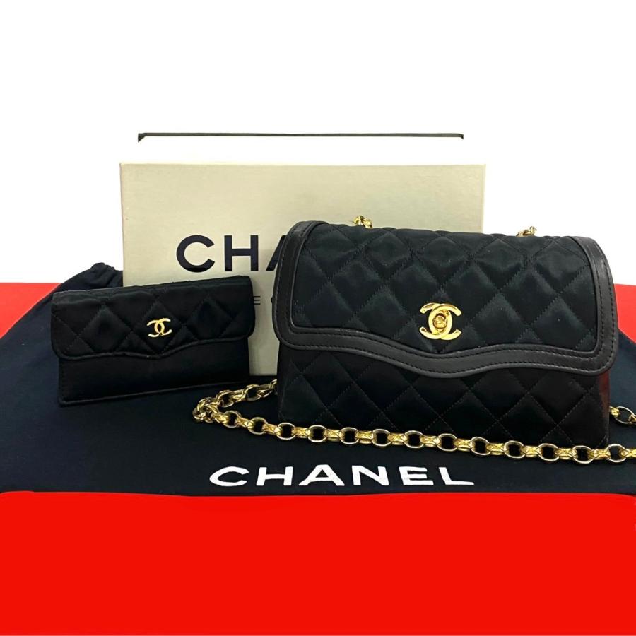 CHANEL 極 美品 シール有 1番台 シャネル マトラッセ ココマーク レザー サテン 19cm チェーン ミニ ショルダーバッグ ブラック 22488 : Trip Yahoo!店 ...