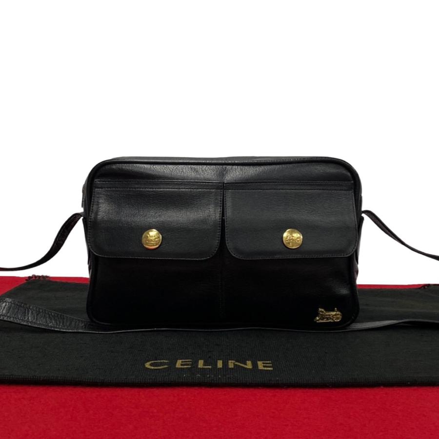 CELINE 極 美品 セリーヌ ヴィンテージ 馬車金具 カーフレザー CELINE 極 美品 セリーヌ ヴィンテージ 馬車金具 カーフレザー
