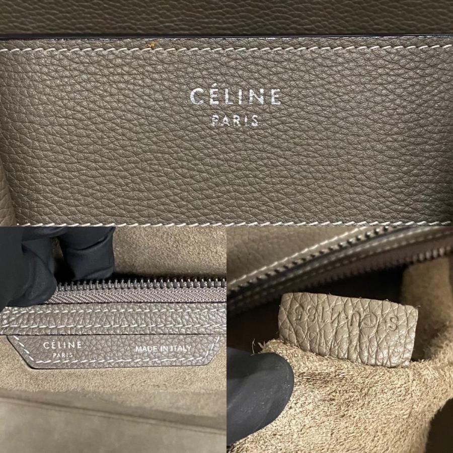 CELINE 極美品 保存袋付き セリーヌ ラゲージ ミニ ショッパー レザー 本革 ハンドバッグ トートバッグ A4収納可 ブラウン ...