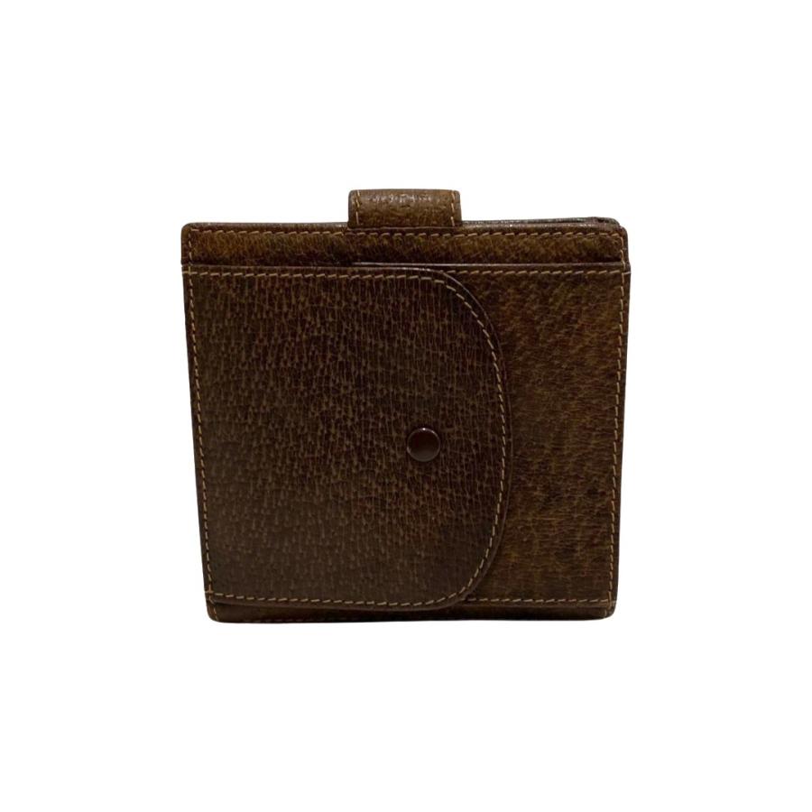 極 美品 GUCCI グッチ オールドグッチ ヴィンテージ シェリーライン レザー 本革 財布 二つ折り財布 ウォレット 小銭入れ ブラウン ...