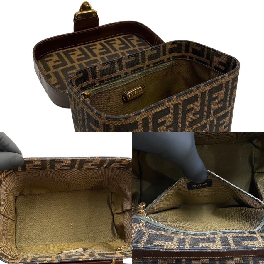 FENDI 極 美品 フェンディ ズッカ柄 バニティバッグ キャンバス FENDI 極 美品 フェンディ ズッカ柄 バニティバッグ キャンバス