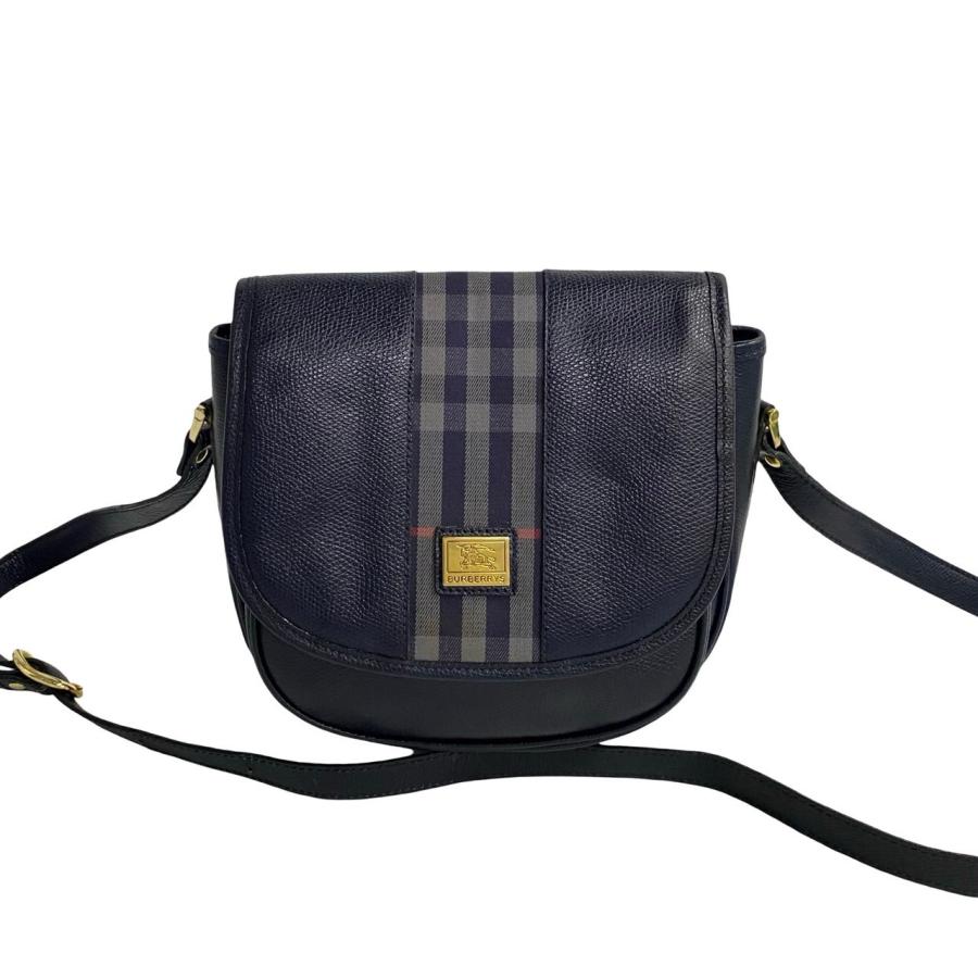 BURBERRY（バーバリー） ほぼ未使用 Burberrys バーバリーズ ヴィンテージ ノバチェック キャンバス レザー 本革 ミニ ...