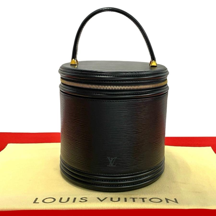 ほぼ未使用 LOUIS VUITTON ルイヴィトン ヴィンテージ カンヌ エピ レザー 本革 ハンドバッグ バニティバッグ ブラック ...