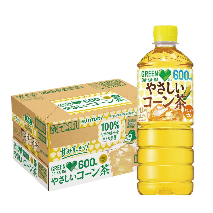 SUNTORY 送料無料 サントリー GREEN DAKARA グリーンダカラ やさしいコーン茶 600ml×1ケース/24本 お茶 ...