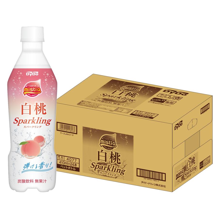 ダイドードリンコ 送料無料 Dydo ダイドー ミスティオ 白桃スパークリング410ml×1ケース/24本 : リカーBOSS 2号店 ...