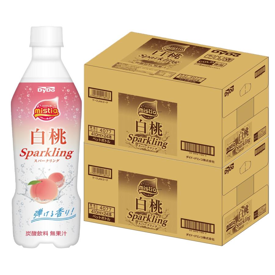 ダイドードリンコ 送料無料 Dydo ダイドー ミスティオ 白桃スパークリング410ml×2ケース/48本 : リカーBOSS 2号店 - 通販 - Yahoo!ショッピング