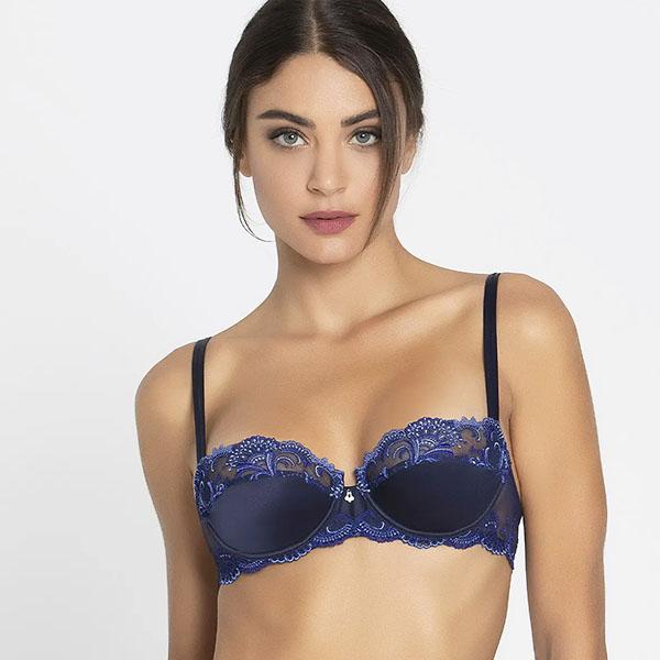 【85B】【90B】【85C】【90C】(B,C)パッドなし3/4ブラ ネイビー 品番ACC3080 リズシャルメル Lise Charmel インポートランジェリー : LISE ...