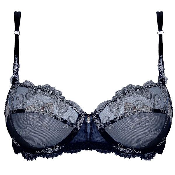 【85D】【90D】【95D】(D)※大きめ注意 パッドなし3/4ブラ 品番ACH3015 マリンブルー/シルバー リズシャルメル : LISE CHARMEL公式ストア - 通販 ...