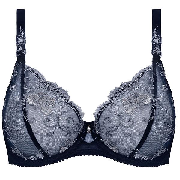 【85D】【90D】【95D】(D)※大きめ注意 ワイヤー入り 三角ブラ 品番BCH6715 マリンブルー/シルバー リズシャルメル : LISE CHARMEL公式ストア - 通販 ...