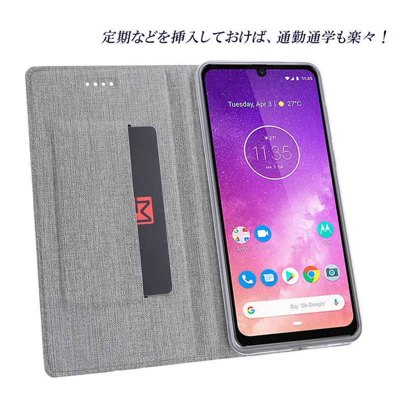 AQUOS sense sense8 ケース 手帳型 ベルト無し 麻キャンバス型押し マグネット カード収納 スタンド機能付き ...