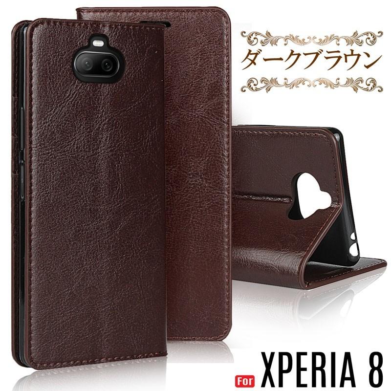 Xperia 8 ケース 手帳型 SOV42 スマホケース 牛床革 高級感も耐久性も高い エクスペリア8 カバー : LITBRIAN ...