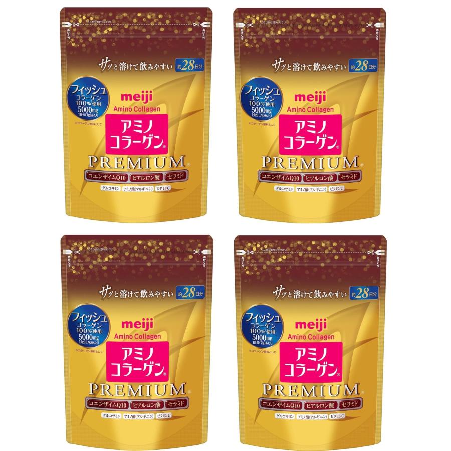 アミノコラーゲン プレミアム 196g×4個セット 明治 賞味期限2025年12月以降 : 4902777451619-4 : リトティス - 通販 - Yahoo!ショッピング