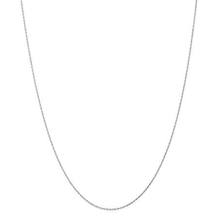 14k White Gold .8mm Baby Rope Chain Necklace 16" : 14K White Gold 4mm ...