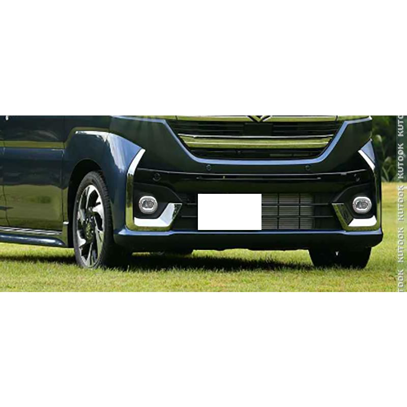 KUTOOK 新型スペーシアカスタム スペーシアカスタム MK94S MK54S ハイブリッド G X GS XS パーツ フロントバンパーカバー フォグランプトリム : KUTOOK ヤフー ...