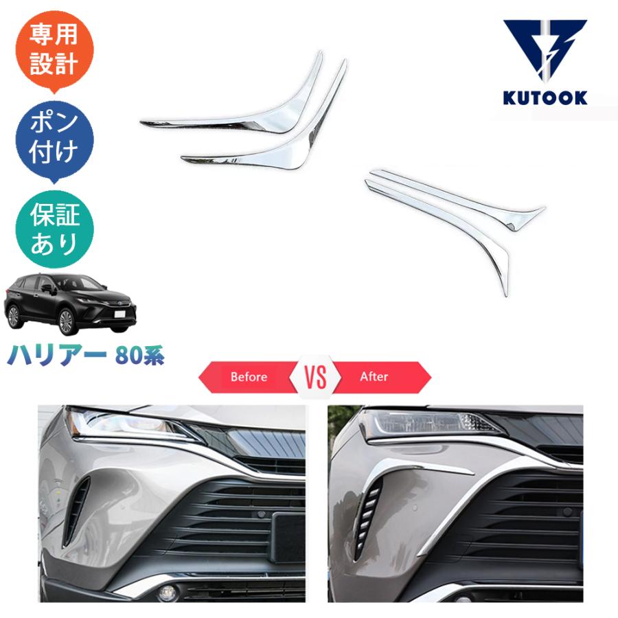 KUTOOK 新型ハリアー ハリアー80系 ハリアーハイブリッド AXUH80 AXUH85 パーツ フロントバンパーガーニッシュ グリル ...