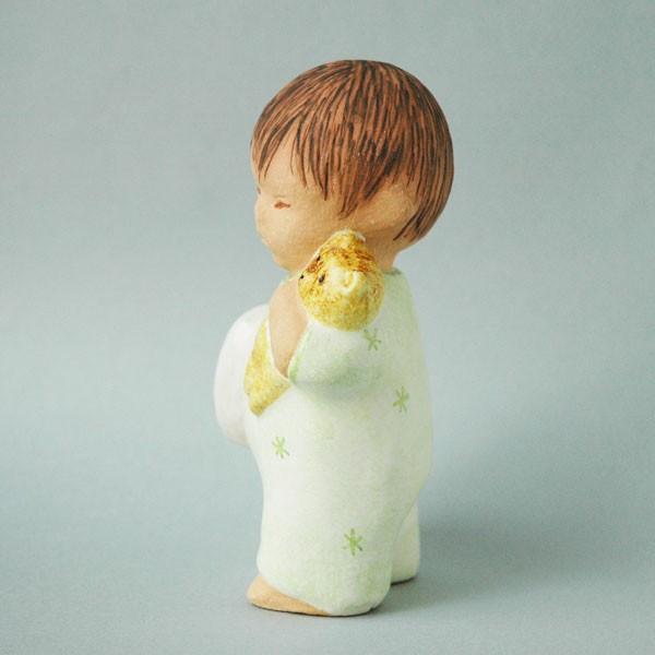 Lisa Larson(リサ ラーソン)Boy with bear green(ボーイ・ウィズ・ベア）グリーン/男の子とクマ/北欧オブジェ ...