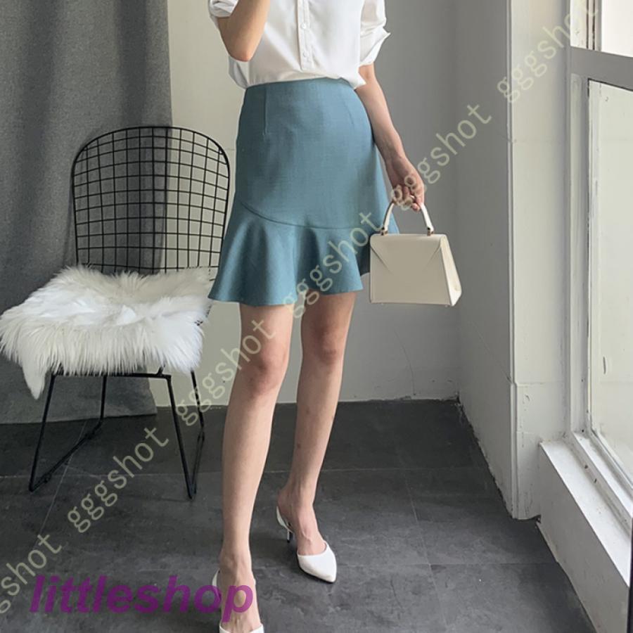 膝丈 タイトスカート マーメイドスカート レディース 夏 ハイウエスト 通勤 オフィス OL ビジネス 無地 シンプル 美脚 美尻 ペンシルスカート オフィス OL :qunzi1-8110 ...