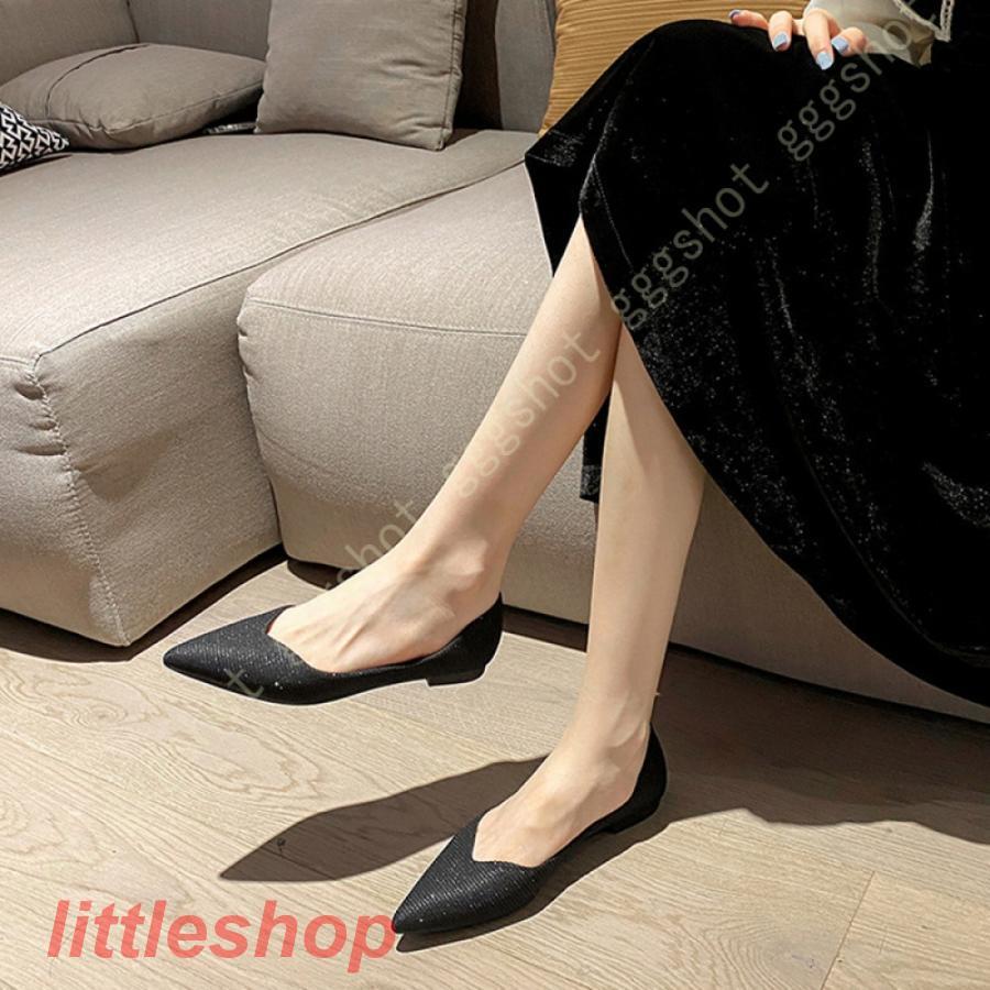 パンプス 痛くない フラットシューズ ぺたんこ ペタンコ フラット ローヒール スムース ポインテッドトゥ かわいい 女子 ドレスシューズ 大人 甘い : syuuzu18-10963 ...