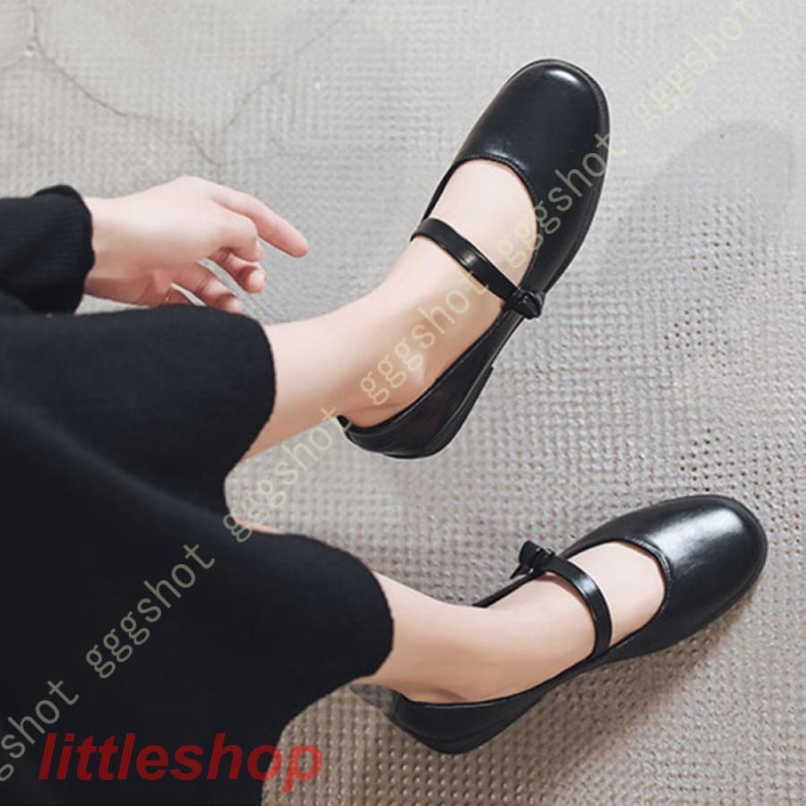 ローヒール ラウンドトゥパンプス レディース 痛くない 歩きやすい ぺたんこ フラット 履きやすい 黒 かわいい おしゃれ 大きいサイズ 小さいサイズ : syuuzu18-11229 ...