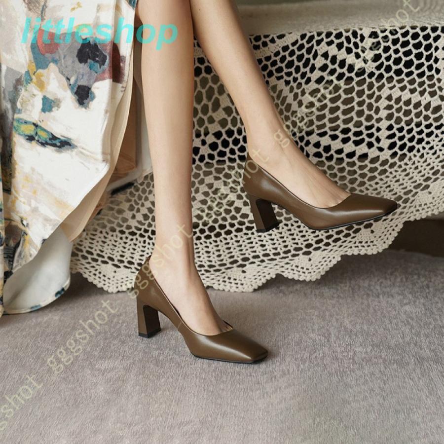 レディース パンプス スクエアトゥ 6.5cm 太めヒール 春夏 シンプル 無地 歩きやすい 美脚 立ち仕事 通勤 ショッピング カジュアル 婦人靴 安定感 ローヒール : syuuzu18 ...