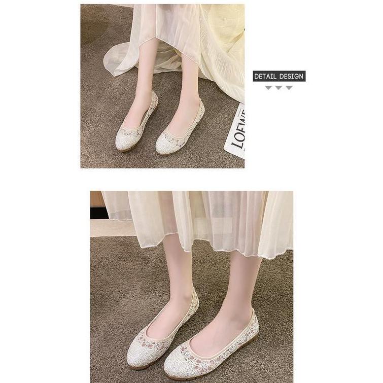 レディース パンプス ぺたんこ フラット 歩きやすい ローヒール レース 疲れにくい 女性 ぺたんこ靴 カジュアル シューズ レディース靴 : リトルショップ - 通販 - Yahoo!ショッピング