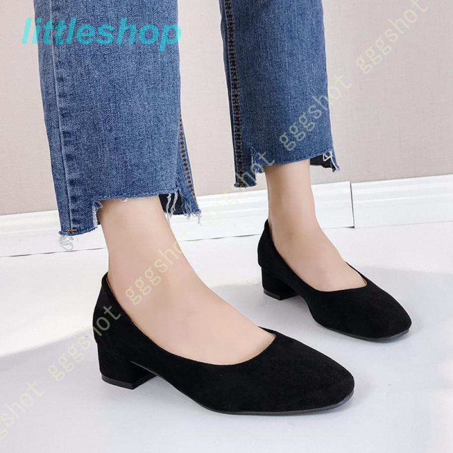 パンプス レディース 黒靴 スクエアトゥ 痛くない 脱げない 柔らかい チャンキーヒール 3.5cmヒール スリッポン 歩きやすい オフィスシューズ 二次会 通勤 : syuuzu18 ...