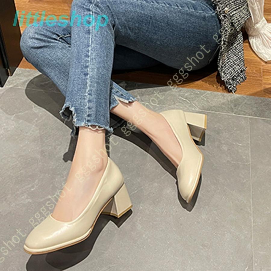 走れる パンプス 痛くない スクエアトゥ チャンキーヒール パンプス 5cmヒール 美脚 スリッポン 太ヒール パンプス シューズ ミドルヒール レディース 大人 :syuuzu18-2630 ...