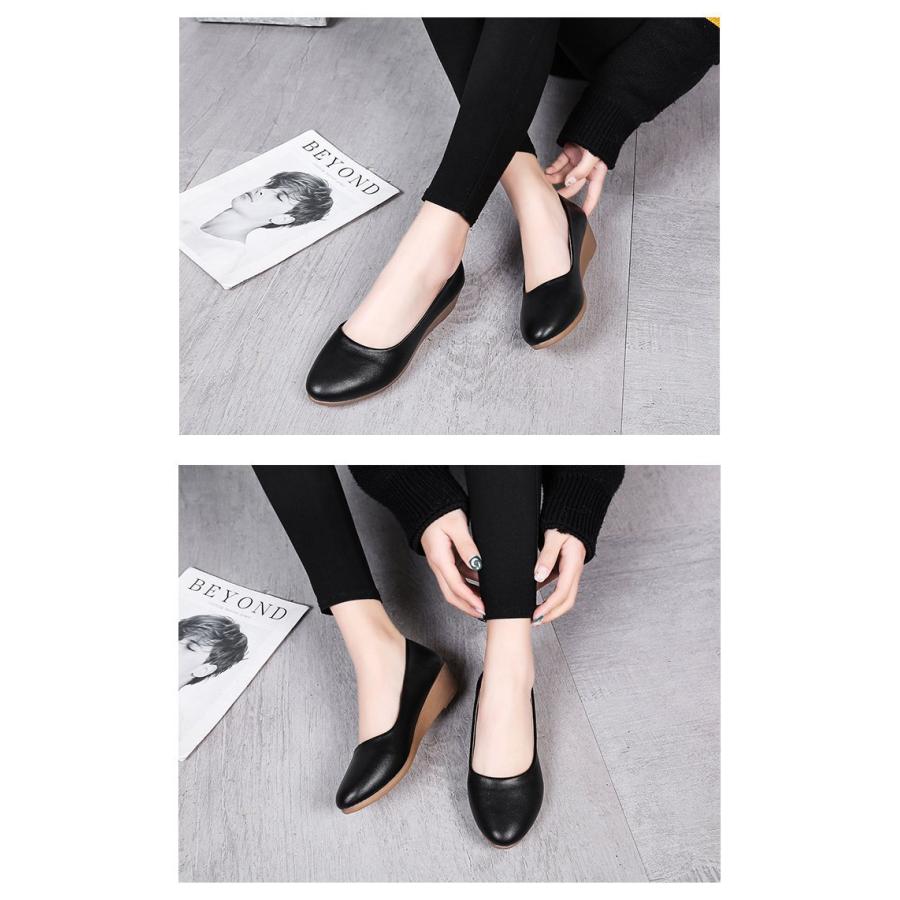 走れる パンプス 痛くない ラウンドトゥ ウエッジソール パンプス 美脚 パンプス シューズ ウェッジソール レディース 黒 シンプル 歩きやすい パンプス :syuuzu18-341:リトル ...