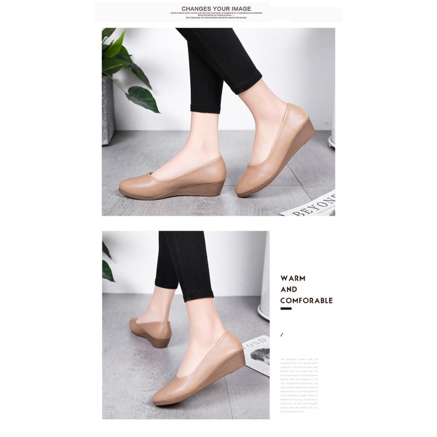 走れる パンプス 痛くない ラウンドトゥ ウエッジソール パンプス 美脚 パンプス シューズ ウェッジソール レディース 黒 シンプル 歩きやすい パンプス :syuuzu18-341:リトル ...