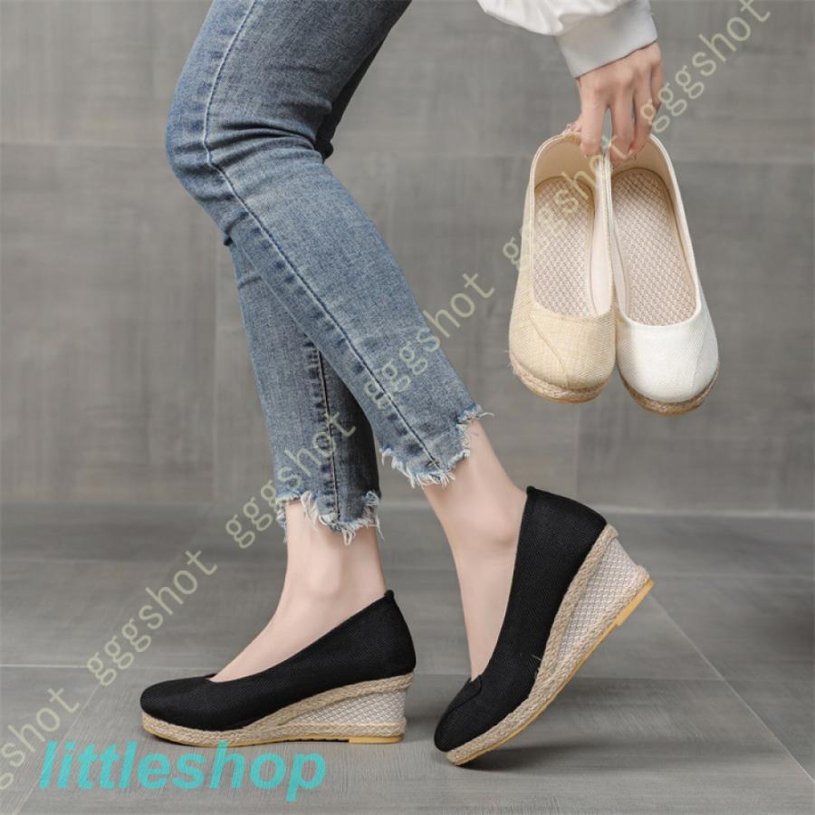 美脚 厚底パンプス コンフォート レディース 痛くない 歩きやすい ヒール5センチ 黒 白 ウェッジ ソール バレエシューズ パンプス 小さいサイズ 大きいサイズ :syuuzu18-4177 ...