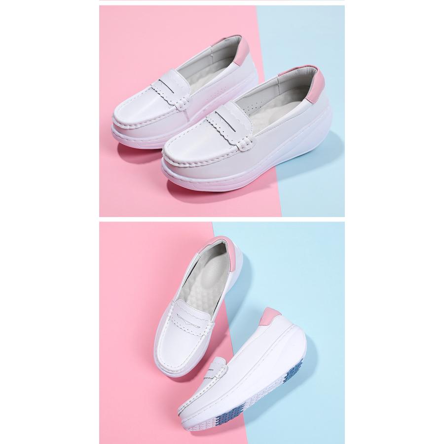 レディース 可愛い モカシン 厚底 シューズ スリッポン ナースシューズ ローファーシューズ 厚底スリッポン 厚底スニーカー パンプス ウェッジソール : リトルショップ - 通販 ...