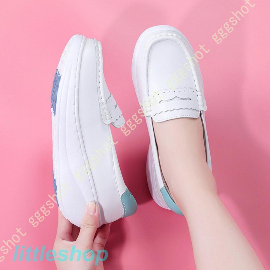 レディース 可愛い モカシン 厚底 シューズ スリッポン ナースシューズ ローファーシューズ 厚底スリッポン 厚底スニーカー パンプス ウェッジソール : syuuzu18-4463 ...