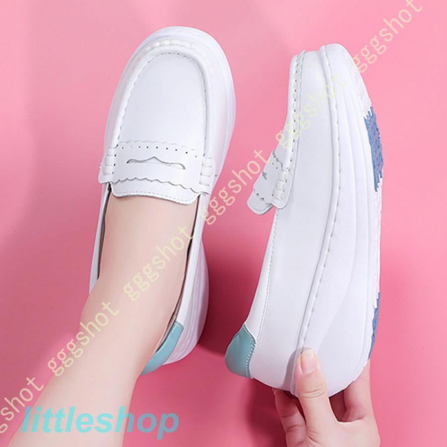 レディース 可愛い モカシン 厚底 シューズ スリッポン ナースシューズ ローファーシューズ 厚底スリッポン 厚底スニーカー パンプス ウェッジソール : syuuzu18-4463 ...