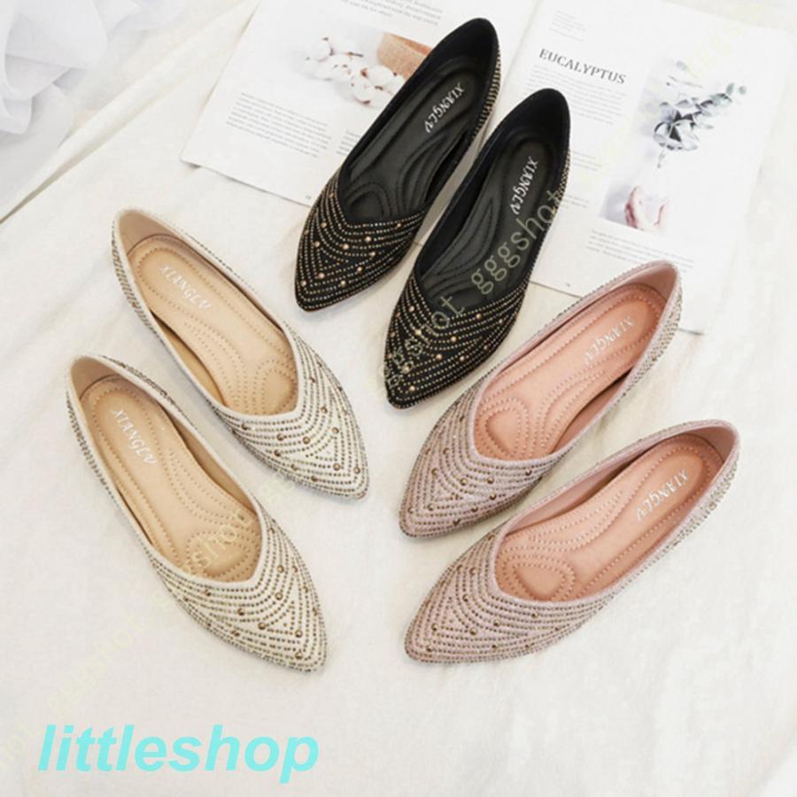 バレエシューズ パンプス 痛くない キラキラ グリッター フラットシューズ スリッポン ローヒール ポインテッドトゥ レディース 大きいサイズ フォーマル : syuuzu18-4673 ...