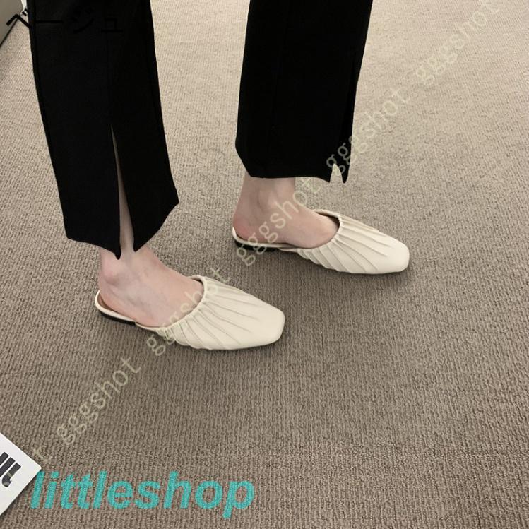 サボ レディース 美脚 スリッパ 女性 オシャレ 大きいサイズ 小さいサイズ ローヒール ミュール フラット パンプス カジュアル スクエアトゥ サンダル :syuuzu18-4871:リトル ...