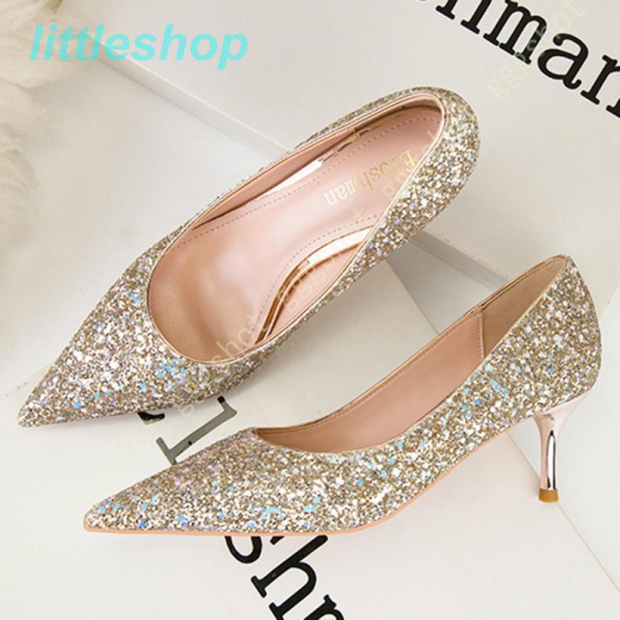 パンプス 6cmヒール ヒール ピンヒール ハイヒール キャバ 結婚式 パーティー レディース 靴 痛くない 歩きやすい グリッター キラキラ ラメ 銀 金 走れる :syuuzu18 ...