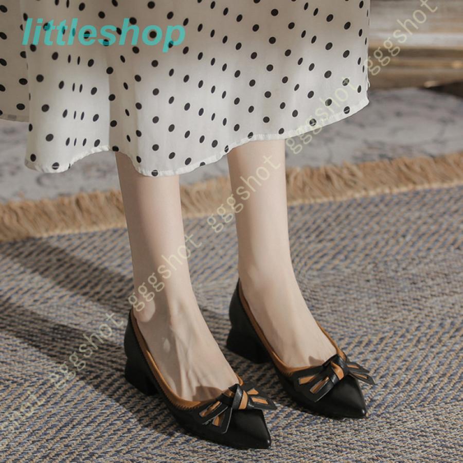 レディース パンプス ファッション とんがり 甲浅 低反発 大人 歩きやすい 旅行 疲れない ローヒールシューズ エレガント シンプル 可愛い 蝶結び 婦人靴 美脚 : syuuzu18 ...