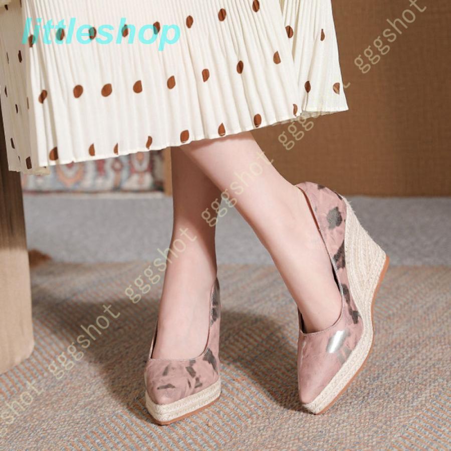 ポインテッドトゥ パンプス ウェッジソール パンプス プラットフォーム ヒール 10センチヒールウエッジソール レディース 靴 厚底 夏 痛くならない ウェッジ :syuuzu18-590 ...