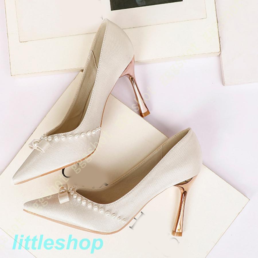 パンプス デート 結婚式 入学式 発表会 パーティー フォーマル 靴 痛くない レディース ピンヒール ポインテッドトゥ おしゃれ リボン付き パール飾り : リトルショップ - 通販 ...