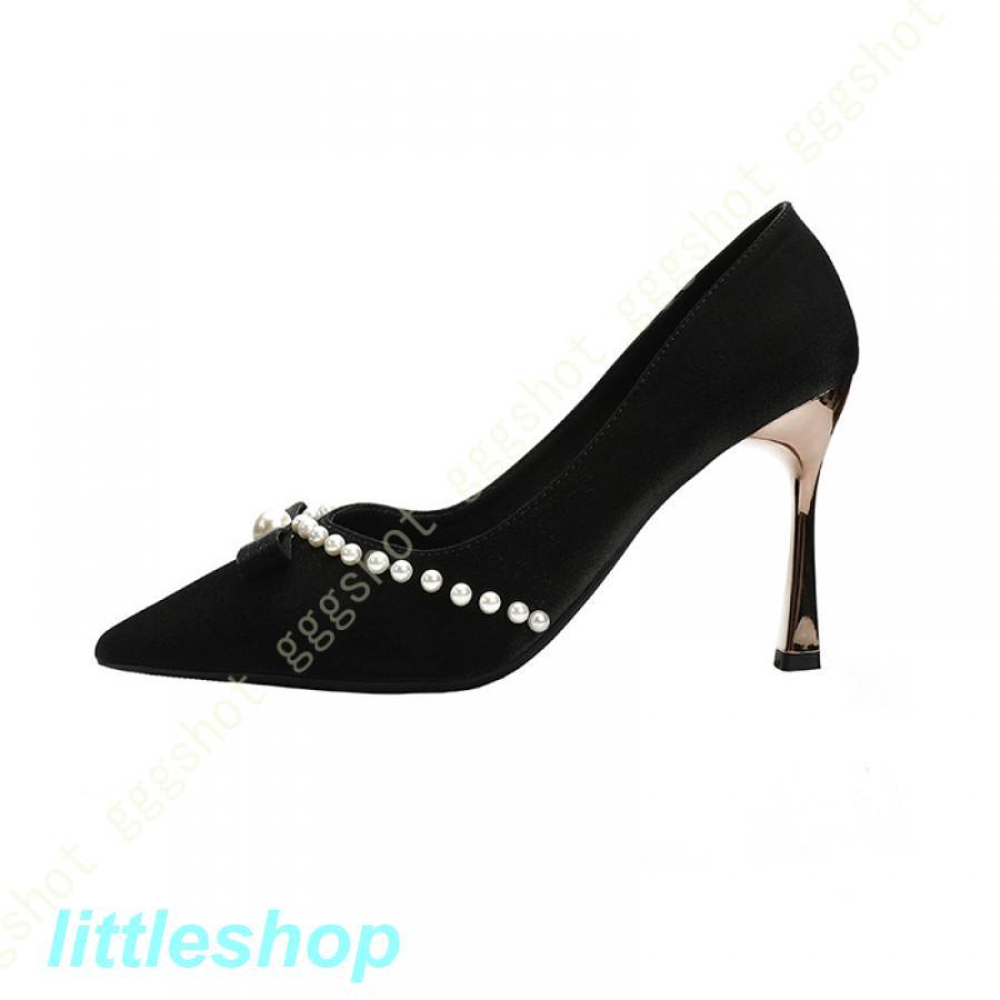 パンプス デート 結婚式 入学式 発表会 パーティー フォーマル 靴 痛くない レディース ピンヒール ポインテッドトゥ おしゃれ リボン付き パール飾り : リトルショップ - 通販 ...