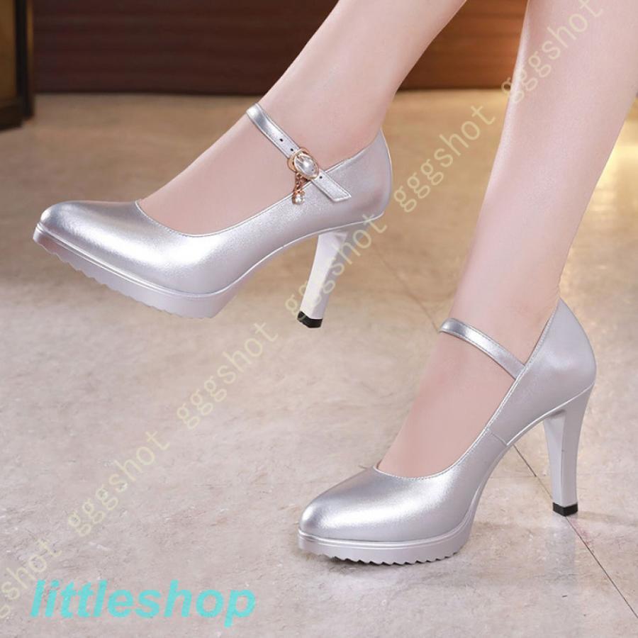 厚底 アンクル ストラップ 付き パンプス ハイヒール ヒール 高め ラウンドトゥ ヒール 太め レディース OL 6cm 大きいサイズ 8CMヒール 歩きやすい 可愛い :syuuzu18 ...