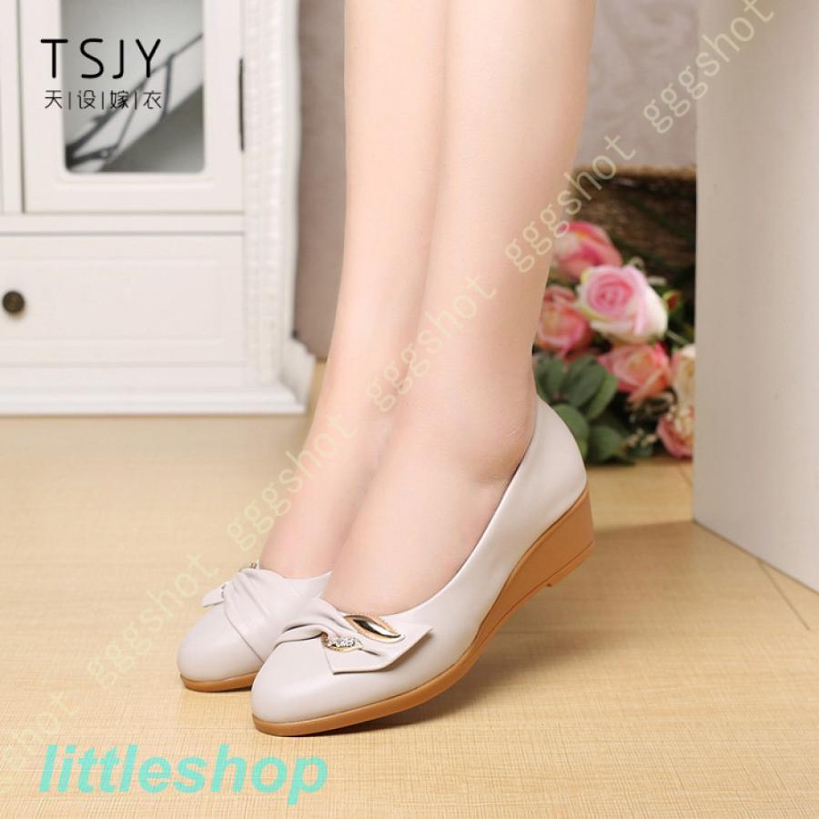 ローヒール 3cm コンフォート バレエシューズ 走れる エレガント パンプス クッション 蝶結び ウエッジ 通勤通学 美脚 レディース ママパンプス 痛くない : syuuzu18-9682 ...