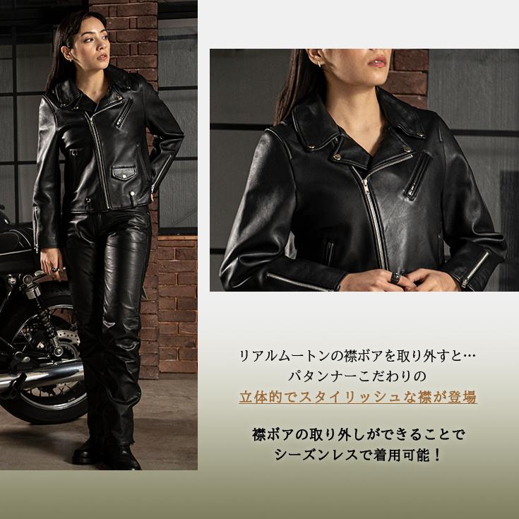 Liugoo Leathers LIUGOO 本革 襟ボアダブルライダース Liugoo Leathers LIUGOO 本革 襟ボアダブルライダース