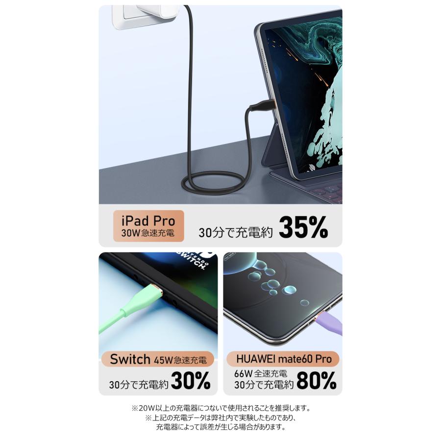 LivelyLife 充電ケーブル Type-C タイプC ケーブル iPhone15 15Pro Max iPhone 15Plus シリコン Android CtoC Galaxy 充電 ...