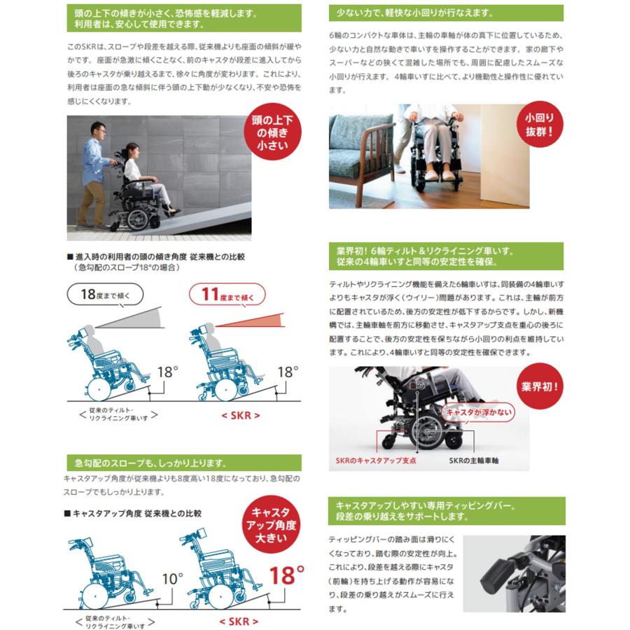 ミキ 車椅子 軽量 車いす 多機能 自走式 SKR-5 エスケーアール 6輪車 コンパクト トレーリングアーム式サスペンション 新機構 : 生活・介護用品販売店livemall - 通販 ...