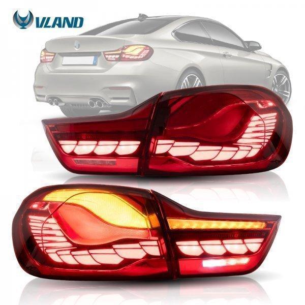 VLAND BMW 4シリーズ M4 テールランプ GTS/CS仕様 流れるウインカー オープニングモーション LED F32クーペ F33 F36グランクーペ F82 F83 ...