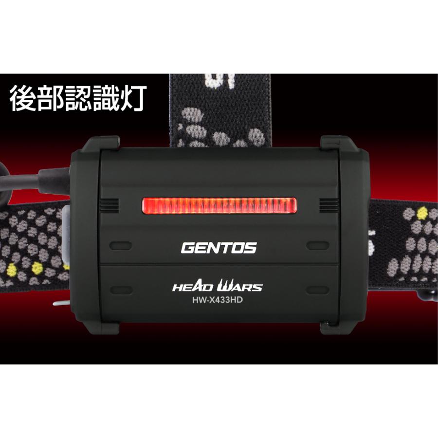 GENTOS/ジェントス LEDヘッドライト HW-X433HD 明るさ400ルーメン/実用点灯8時間/防塵防滴/1m落下耐久/単3形電池3本使用 [日本正規品 ...