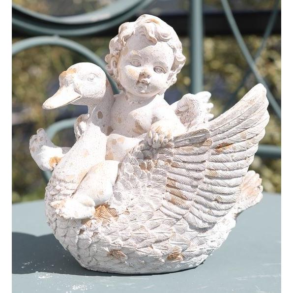 輸入雑貨 エンジェル＆スワン 天使 置物 オブジェ コベントガーデン Covent Garden シャビーシック アンティーク風 ガーデン NH-80 : リビングスタジオ - 通販 ...